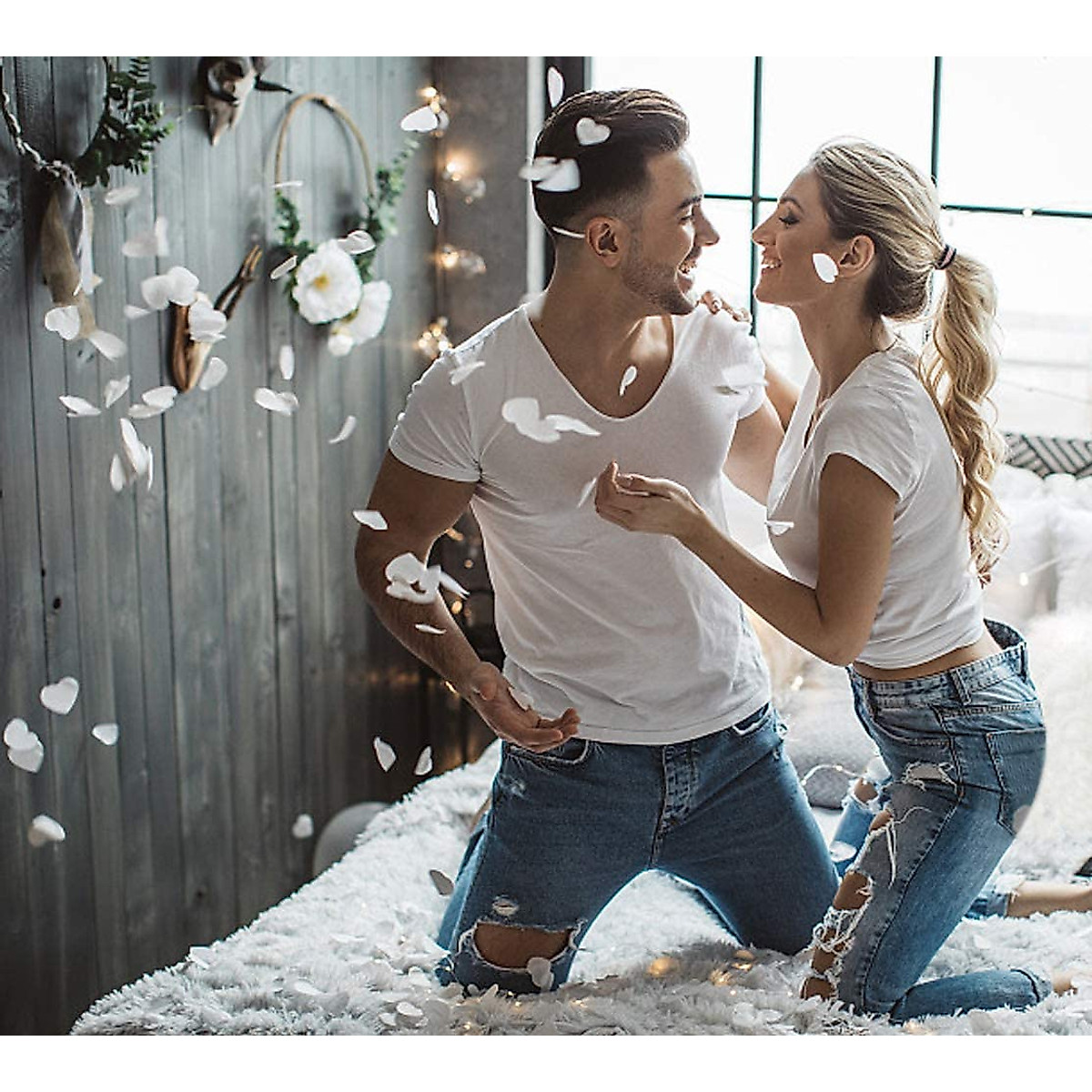 White Tissue Paper Heart Confetti 1 inch Biodegradable Confetti Paper for Wedding Party Filled Balloon or Table Decor Pack of 4000