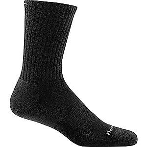 Darn Tough 1680 Men's Merino Wool Standard Issue Crew Height Light Socks, Black, Medium (8-9.5)