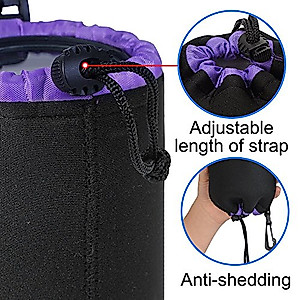 CADeN Lens Pouch Set 4 Pack Replacement Compatible for Canon, Nikon, Sony, Pentax, Olympus (Small, Medium, Large, X Large) Camera Lens Case Bag Thick Protective Neoprene Pouch Soft Plush for DSLR Lens