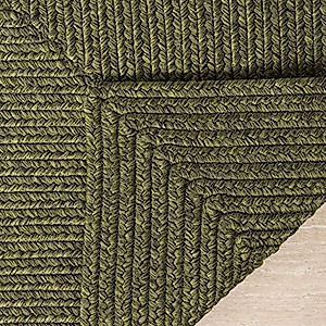 SAFAVIEH Braided Collection 2'6" x 4' Green BRD315A Handmade Country Cottage Reversible Accent Rug