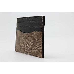 Coach Men ID Card Case Signature QB/Tan