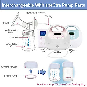 Maymom Pump Parts Work with Spectra S2 Spectra S1, 24mm Flange Valve Tube Bottle Backflow Protector, Not Original Spectra S2 Accessories Spectra Duckbill Valve Spectra Bottle Spectra Flange (24mm)