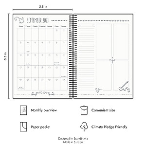 Doodle Life Planner for Academic Year 2023-2024 | 31 July 2023-25 August 2024 | Weekly Planner with Space for Creativity | Week to View Academic Diary 2023-2024 (Cover: Black) | 120gsm paper