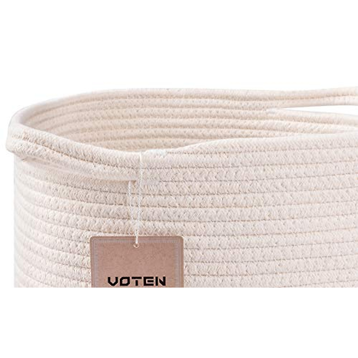 voten Off White Woven Storage Cubes Baskets Bins for 13x13 Cube Organizer/Shelving,Rope Baskets for Storage/Organizing,Toy Storage Bins,Cloth Closet Organizing Basket Bin 3 Packs,12.6x12.6’’