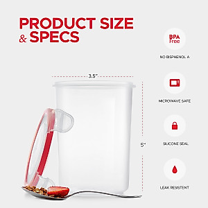 Overnight Oats Container with Lids (Set of 4) | Oatmeal Container To-Go | Overnight Oats Jars with Lid | Cereal and Milk Container On The Go | Oatmeal Storage Container | Leakproof lids, BPA Free