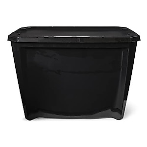 Life Story Black 20 Gal Stackable Organization Storage Box Container (7 Pack)