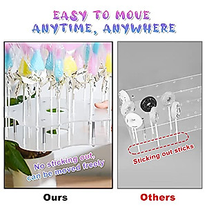 NiHome Acrylic Cake Pop Display Stand, 25 Holes Acrylic Holder Display Stand for Dessert Table Cupcakes Lollipops Candy Weddings Baby Showers Birthday Parties Anniversaries Halloween (Frosted)