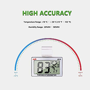 Reptile Thermometer Hygrometer LCD Digital Humidity Gauge, Worked with Reptile Heat Pad to Monitor Temperature & Humidity in Reptile Terrarium, Perfect for Turtle/Snake/Lizard/Frog/Spider/Plant Box