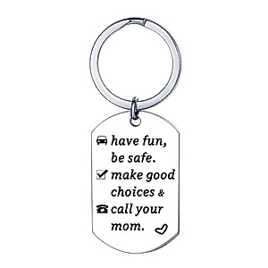 Call Your Mom Keychain for New Driver Gifts for Graduation 16 Year Old Boy Girl Son Daughter Birthday Key Chain
