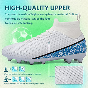 Soccer Cleats Mens Football Cleats Women Tacos de Futbol para Hombre Soccer Shoes for Big Boy Tacos de Futbol Zapatos de Futbol para Hombres Outdoor Soccer Shoes High Top Football Boots AG/FG