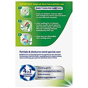 Polident Smokers Antibacterial Denture Cleanser Effervescent Tablets - 120Ct
