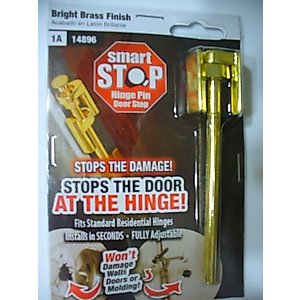 Smart Stop Hinge Pin Door Stop Bright Brass (3 Pack)