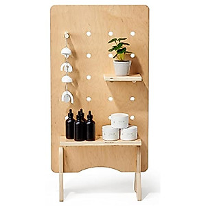 Dandelion 18 x 35 Pegboard Shelving Display, Countertop, Collapsible Design - Natural (DBMPBSM)