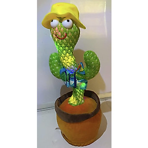 gdTechA Dancing Cactus Toy, TikTok Singing Toy, Lighted Toy, Electronic Repeating Voice for Kids, Cactus Plant Plush, Pets Wriggle Toy, Holiday Mimicking Toy for Kids (Hawaii Style)