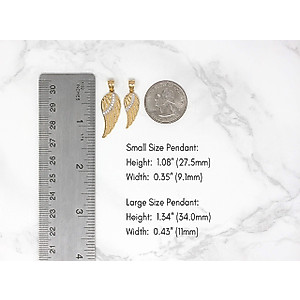 CaliRoseJewelry 10k Yellow Gold Feather Angel Wing Diamond Pendant - Small