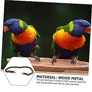 Mipcase 1pc Training Cockatiels Branches Toys Parakeet Supply Resistant Paw Perch Stand Wooden Accessories Conures Bird for Cage Stick Pet Bracket Caciques Parakeets Grinding Hamster