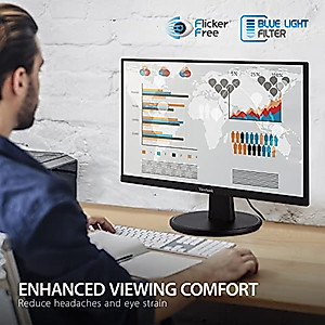 ViewSonic VS2247-MH 22 Inch 1080p Monitor with 75Hz, FreeSync, Thin Bezels, Eye Care, HDMI, VGA Inputs for Home and Office