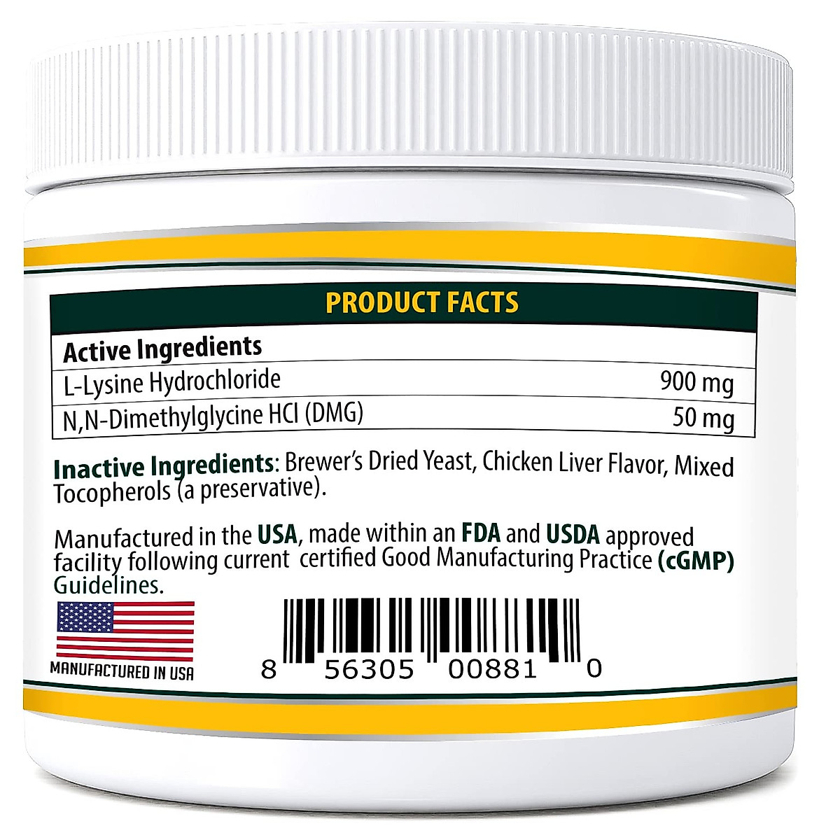 Trulysine Plus L-Lysine for Cats Immune Support Oral Powder 8oz/226g - Cats & Kittens of All Age, Sneezing, Runny Nose Squinting, Watery Eyes Chicken Liver Flavor (U.S.A)(226 Grams (900mg / Scoop))