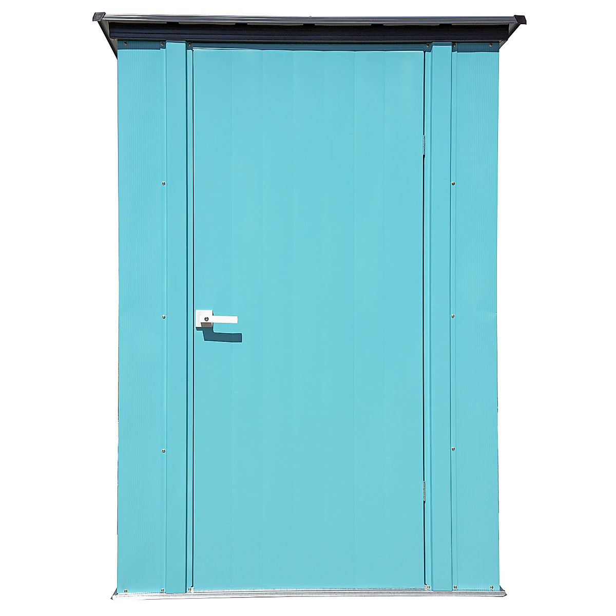 Spacemaker 4' x 3' Compact Outdoor Metal Backyard, Patio, and Garden Shed Kit, Teal and Anthracite