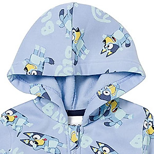 Bluey Little Boys Fleece Zip Up Hoodie Set Blue 7
