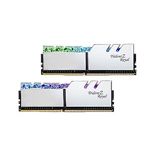 G.SKILL Trident Z Royal Series (Intel XMP) DDR4 RAM 64GB (2x32GB) 3600MT/s CL18-22-22-42 1.35V Desktop Computer Memory UDIMM - Silver (F4-3600C18D-64GTRS)