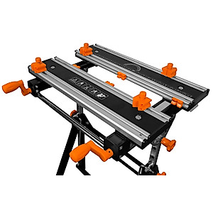 WEN 24-Inch Height Adjustable Tilting Steel Portable Work Bench,Black