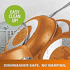 GOTHAM STEEL Cast Set, 2 Piece Nonstick Copper Fry Pans, 5.5” & 9.5” Non Stick Skillets, Metal Utensil Oven & Dishwasher Safe