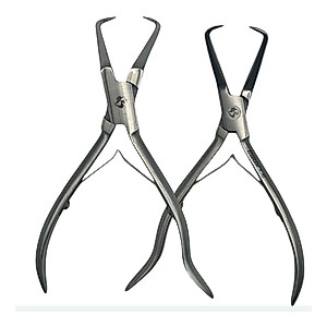 MIRACLE Hair Extension Pliers – Stainless Steel Hair Extensions Micro beads Remover & Opener Tool 5.5 Inch (Curved)