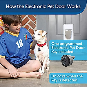 PetSafe NEVER RUST Electronic Pet Door - Automatic Dog and Cat Door - For Large Pets - Pets up to 100 lb