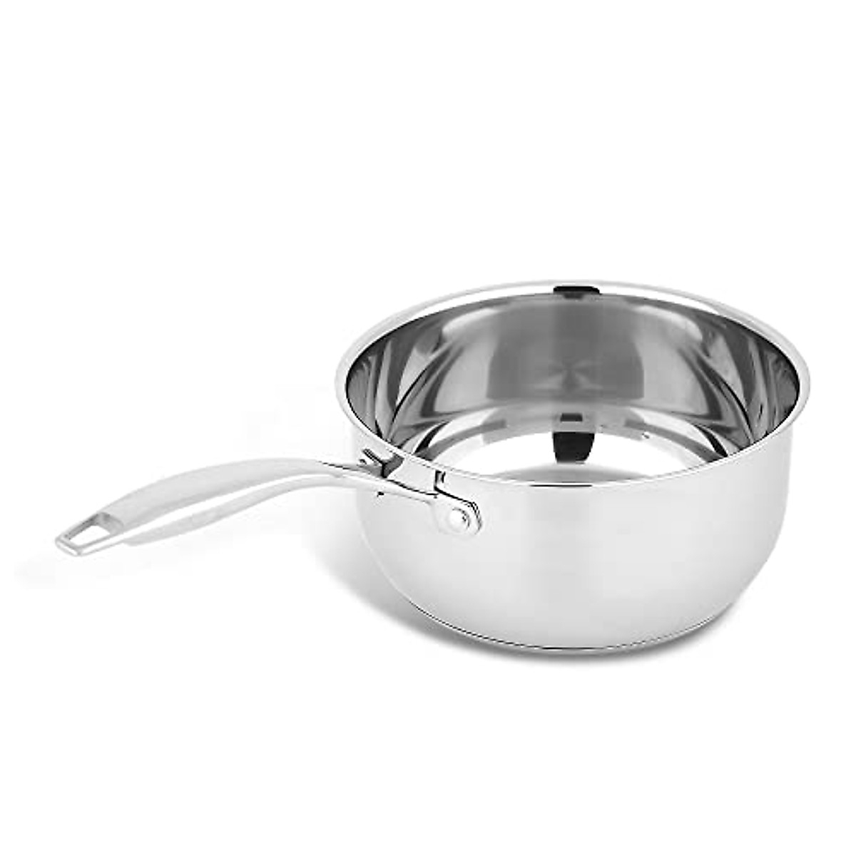 Amazon Basics Stainless Steel Sauce Pan with Lid, 3-Quart, 2.8 L, Silver, 3 QT