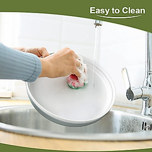 Fabutendus Large Lazy Susan for countertop, 12'' White Refrigerator Lazy Susan Organizer, Turntable Organizer with Non-Slip Pad, Sturdy Lazy Susan for Dining Table