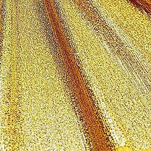Shattered Glass Hologram Fabric by The Yard Width 58Inches Entelare (Gold/Gold 2yards)