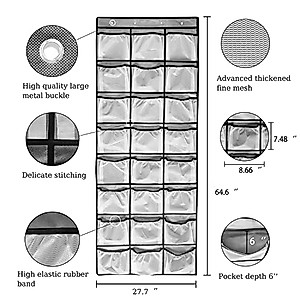 Hat Racks for Baseball Caps, Baseball Hat Organizer, 24 Deep Pocket Hat Storage & Ballcap Display Holder, Hat Holder with 4 Door Hooks