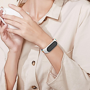 Wanme Bands for Xiaomi Mi Band 5/6 / 7 Strap Women Men, Soft Nylon Sport Strap Compatible with Amazfit Band 5 Replacement Bands Wristband Accessories (Colorful)