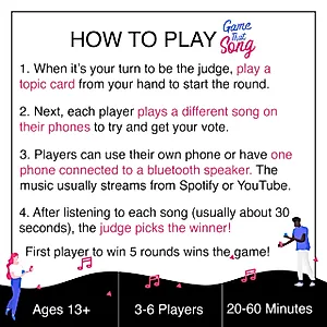 Game That Song - Fun Music Card Game for Adults and Teens - Compete to Play The Best Song- Makes A Great Gift for Music Lovers, Game Night, Karaoke or Singing