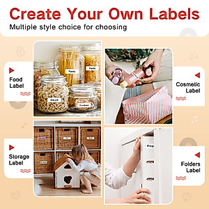 CLABEL Label Maker Machine with Tape, Portable Mini Label Printer Easy to Use Wireless Connection with Phone, Multiple Templates Available for Office Home Organization USB Rechargeable, Black, 521B