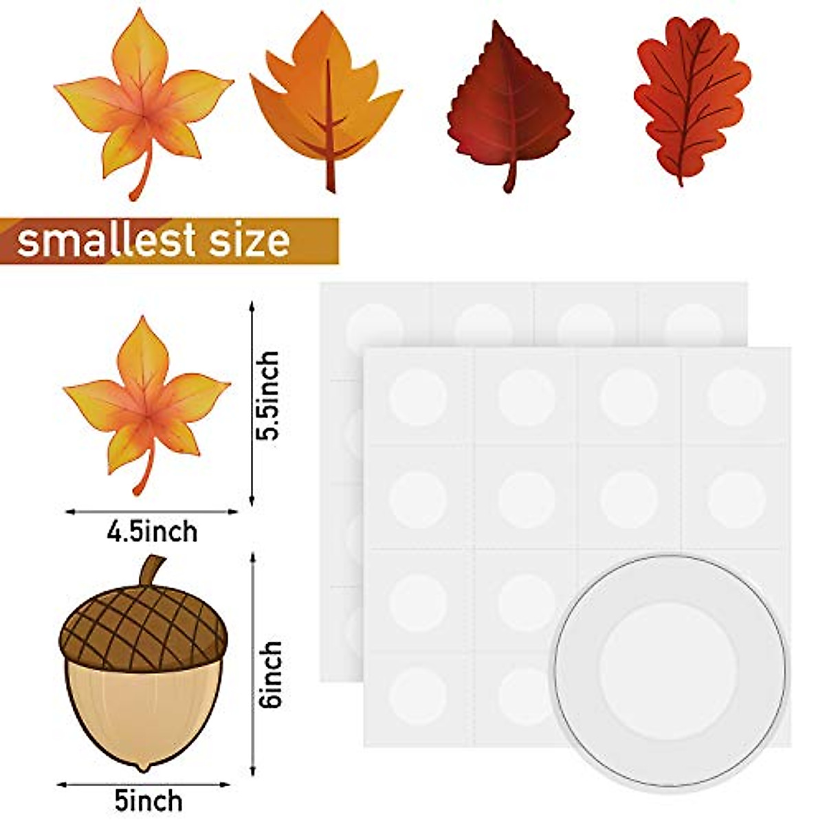 48 Pieces Thanksgiving Cutouts for Classroom Decor