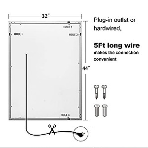 FRALIMK Lighted Bathroom LED Mirror 32" x 44" Wall Mounted Vanity Mirror Dimmable Led Makeup Mirror with High Lumen Anti-Fog Bathroom Vanity Mirror, Horizontally/Vertically Hanging
