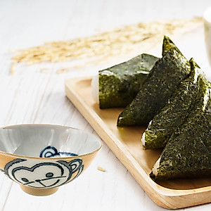 Needzo Cute Monkey Design Ceramic Japanese Rice Bowl, Small Asian Serving Dish for Soup, 4.5 Inch