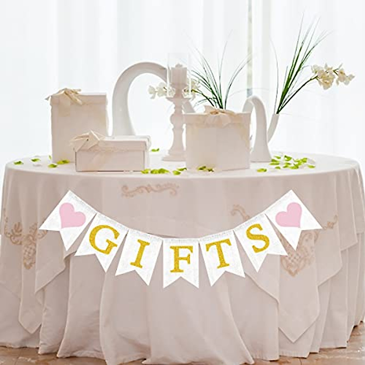 Burlap Gift Banner Bunting Sign for Baby Shower,Bridal Shower,Engagement,Wedding,Bachelorette,Retirement,Birthday Party Supplies