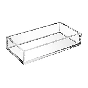 HIIMIEI Acrylic Napkin Holder Tray,8mm Thick Acrylic Guest Towel Holder 8.5x4 inches, Crystal Clear Table Cocktail Napkin Holder for Bathroom,Restaurant,Office,Commercial,Kitchen,Party