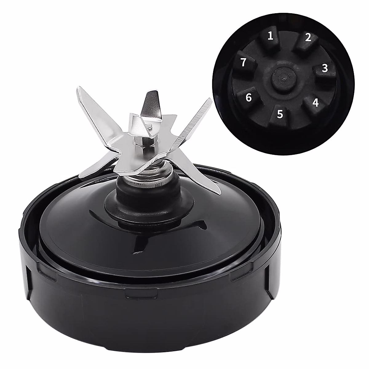 Anbige Replacement Parts 7-Fins Blade and Gasket, Compatible with Ninja Blender Chef 1500W CT800C CT805 CT810 and CT815A