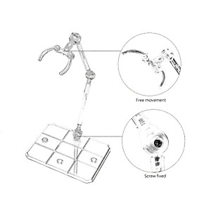 TSY TOOL 6 Pcs of HG144 Action Figure Stand, Display Holder Base, Doll Model Support Stand Compatible with 6" HG RG SD SHF Gundam 1/44 Toy Clear