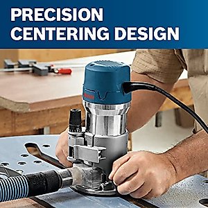BOSCH 1617EVSPK Wood 12 Amp Router Tool Combo Kit - 2.25 Horsepower Plunge Router & Fixed Base with a Variable Speed Motor
