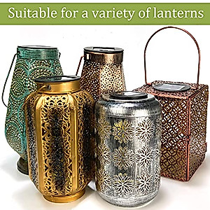 Replacement Solar Light Parts, 2 Pack Solar Lights Replacement Top, 8 lumens Solar Light Inserts for Lanterns, Waterproof Battery Box Top DIY Outdoor Garden Patio Decor, Warm Yellow, 3.15inches