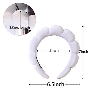 Qearl Spa Puffy Headband for Women 2 Pack - Sponge HeadBands for Skincare, Face Washing, Makeup Removal, Shower, Hair Accessories
