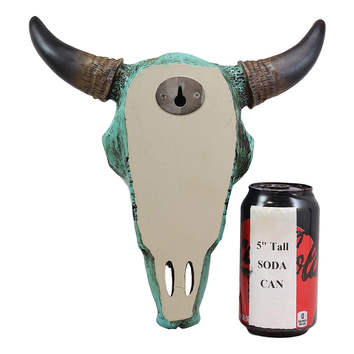 Ebros 10.5" Wide Western Southwest Steer Bison Buffalo Bull Cow Horned Skull Head Turquoise Silver Cross With Floral Lace Design Wall Mount Decor Native Indian Sacred Animal Totem Bust Skulls