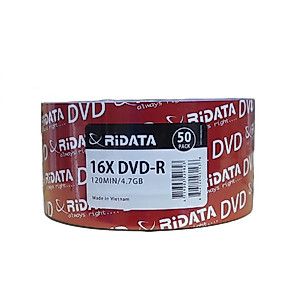 RiDATA DRD-4716-RD100ECOW 4.7GB 16X DVD-R 100 Packs Spindle Shrink Wrap