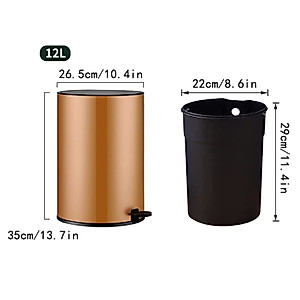 Trash Can Kitchen Trash Bin Step Trash Can Wastebasket Garbage Container Bin Removable Liner Bucket Step Trash Bin Living Room Garbage Can Bedroom Garbage Bin (Color : White, Size : 26.5 * 35cm)