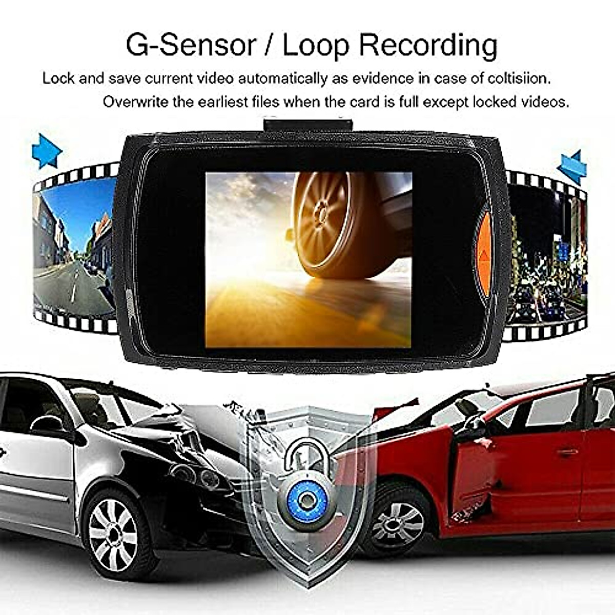 G · PEH Car Dash Cam 1080P Full HD Car DVR Dashboard Camera Video Recorder with G-Sensor Night Vision Loop Recording